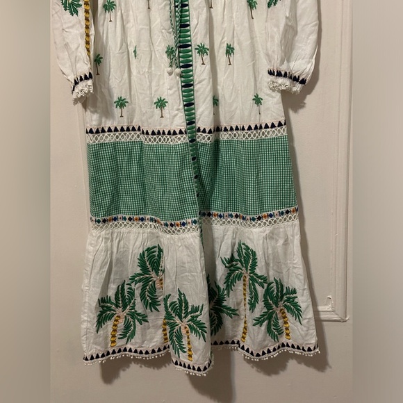 FARM Rio | Dresses | Farm Rio Palm Tree Embroidered Dress Offwhite ...